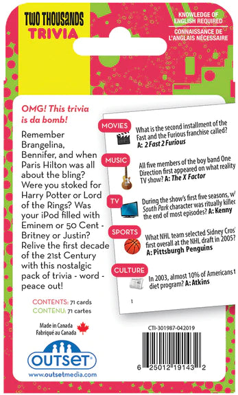A Decade of Trivia - 2000's Card Game – The Baby Footprint