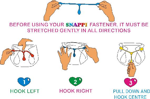AMP Snappi Diaper Fasteners 3 pack – The Baby Footprint